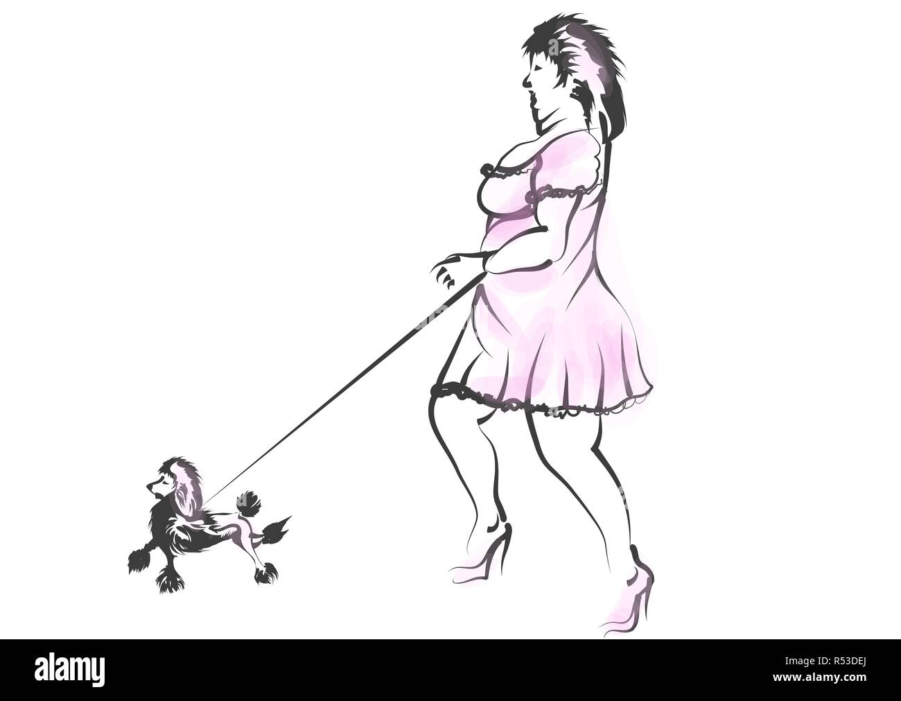 Big Woman Cartoon Banque d'image et photos - Alamy