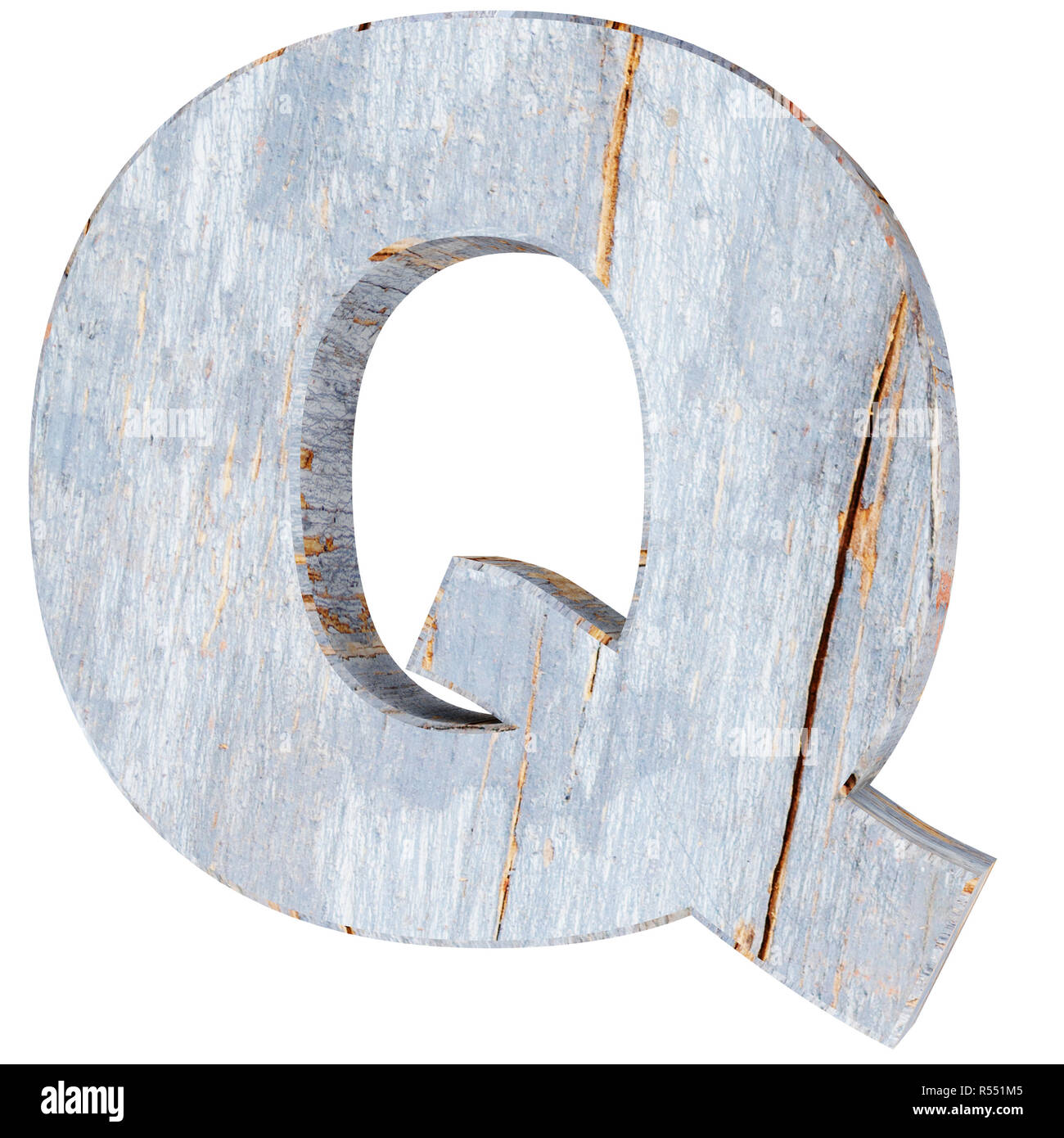 Lettre de l'alphabet en bois décoratif - Q. le rendu 3d illustration ...