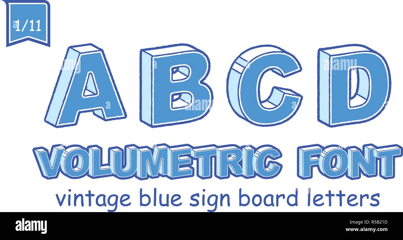 Alphabet Vintage volumétrique Font Vector Illustration. Set 1 Image ...