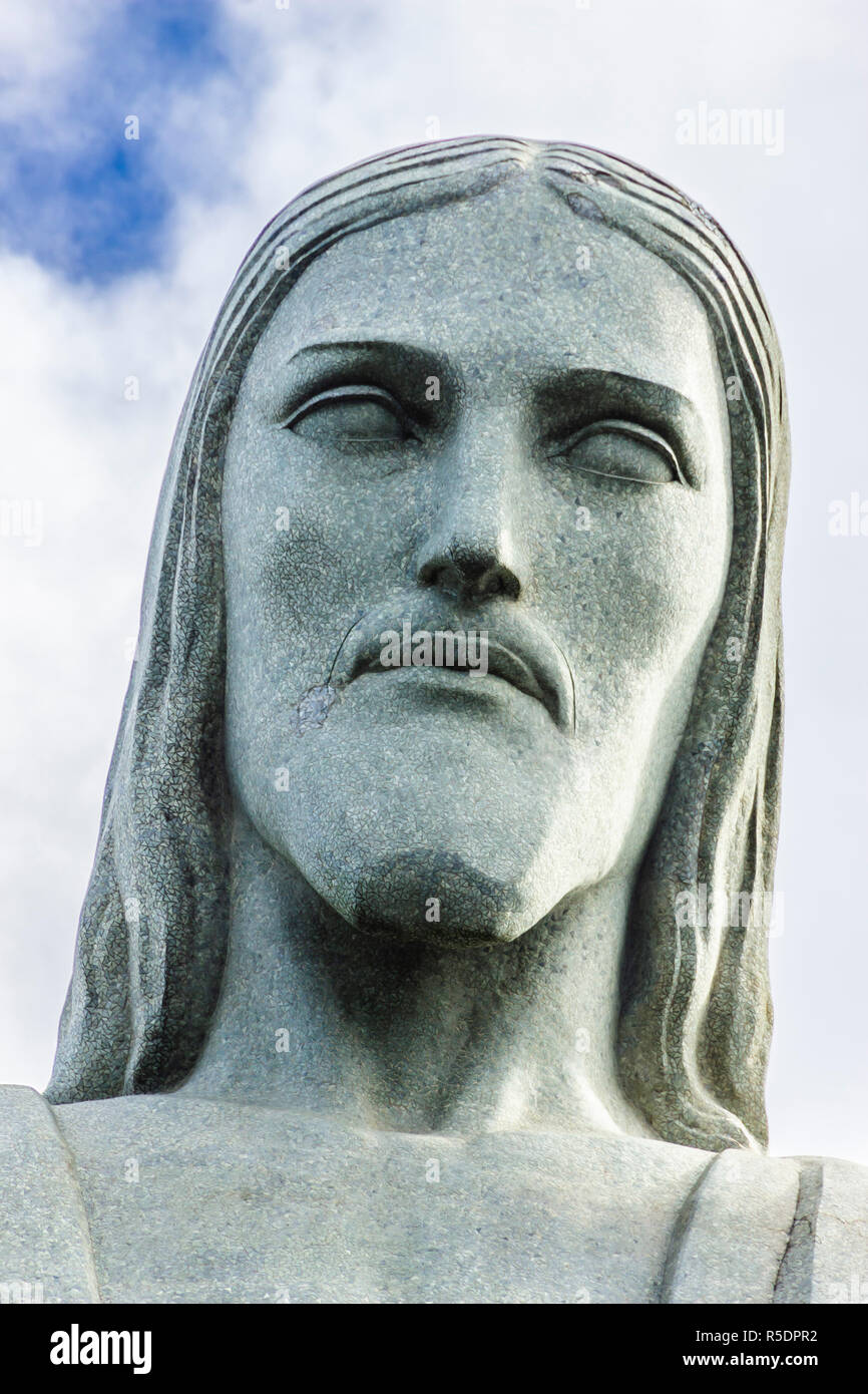 L'étonnante tête en pierre statue de Corcovado le Christ Rédempteur au ...