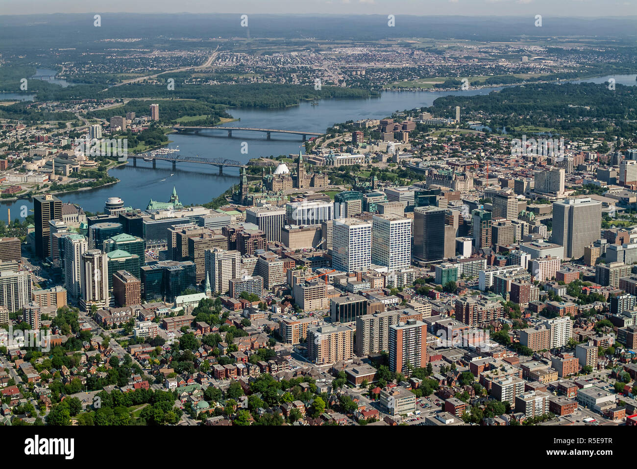 Photo aérienne du centre-ville d'Ottawa, Ontario, vers 2003 Photo Stock ...
