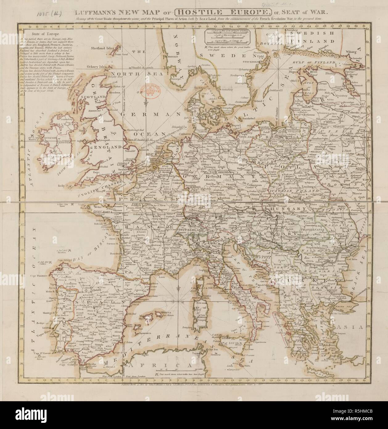 Une carte de l'Europe hostile. Luffmann Nouveautés Carte de l'Europe ...