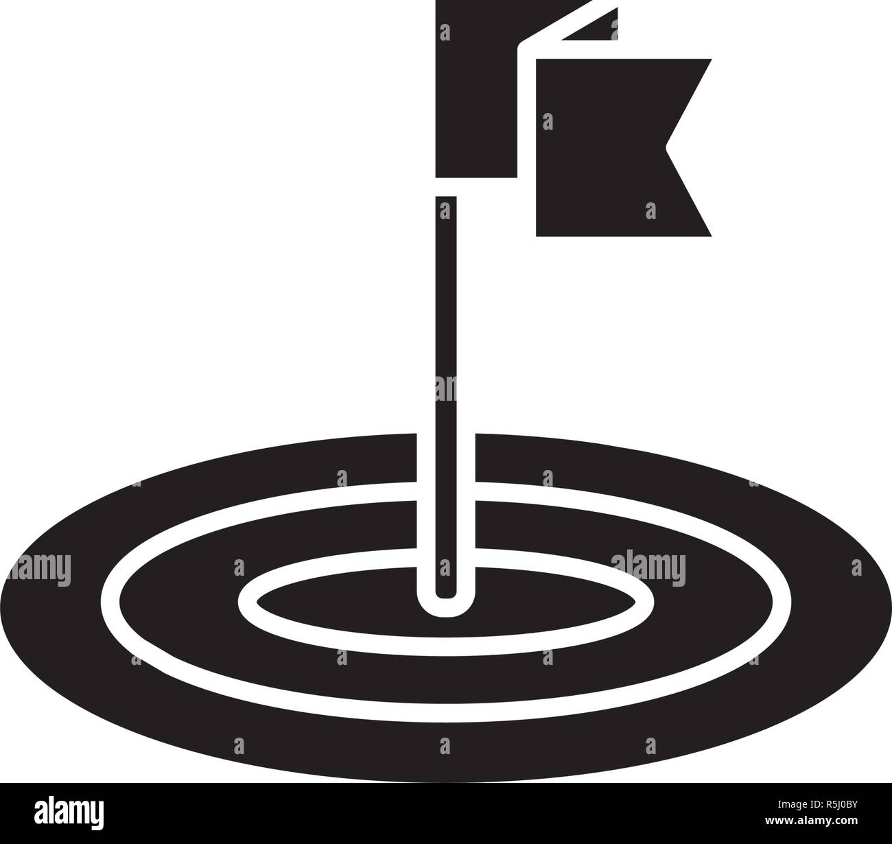 Objectifs icône noire, vector signe sur fond isolé. Objectifs symbole ...