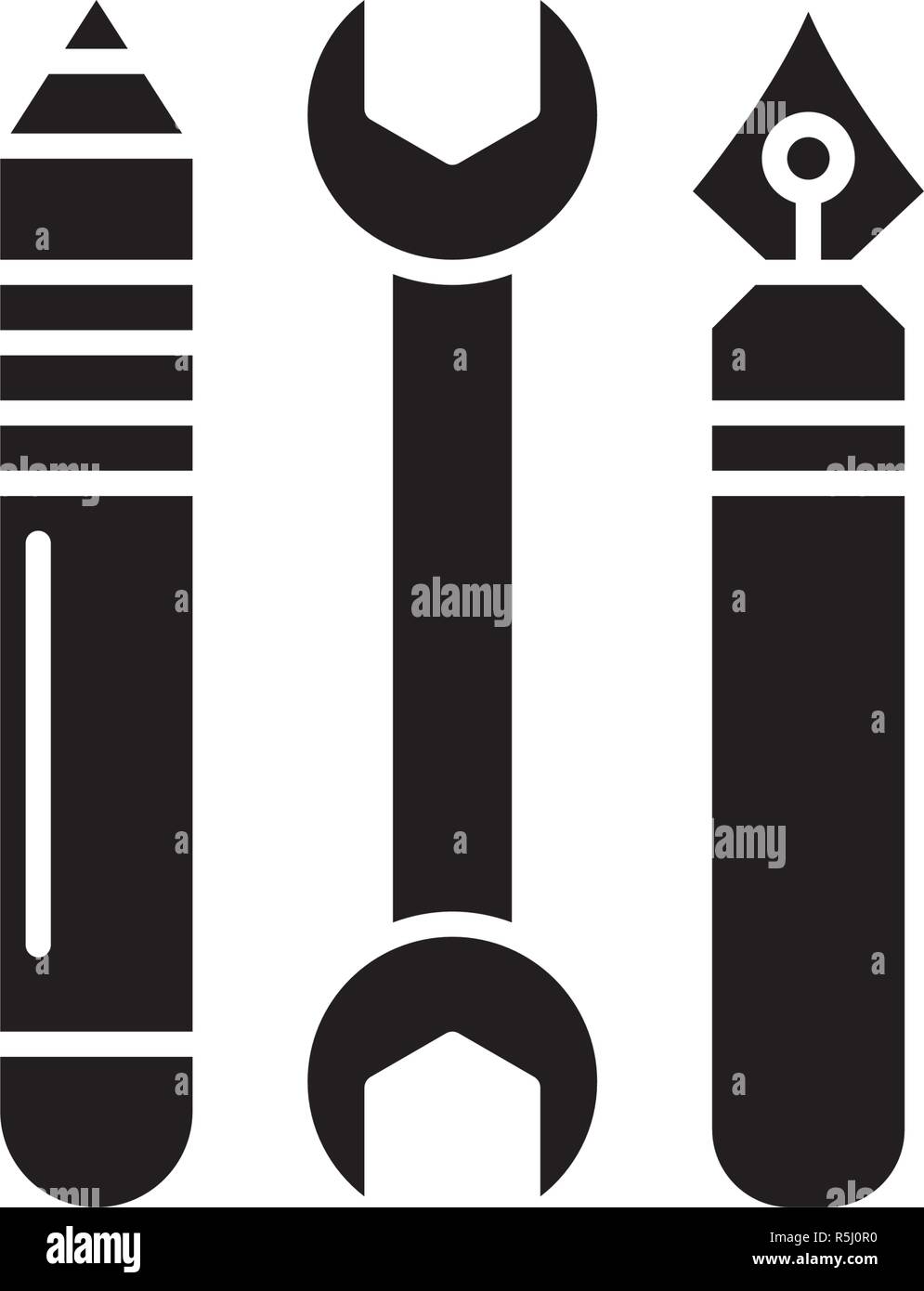 Outils d'affaires icône noire, vector signe sur fond isolé. Outils d ... Outils d'affaires icône noire, vector signe sur fond isolé. Outils d ...