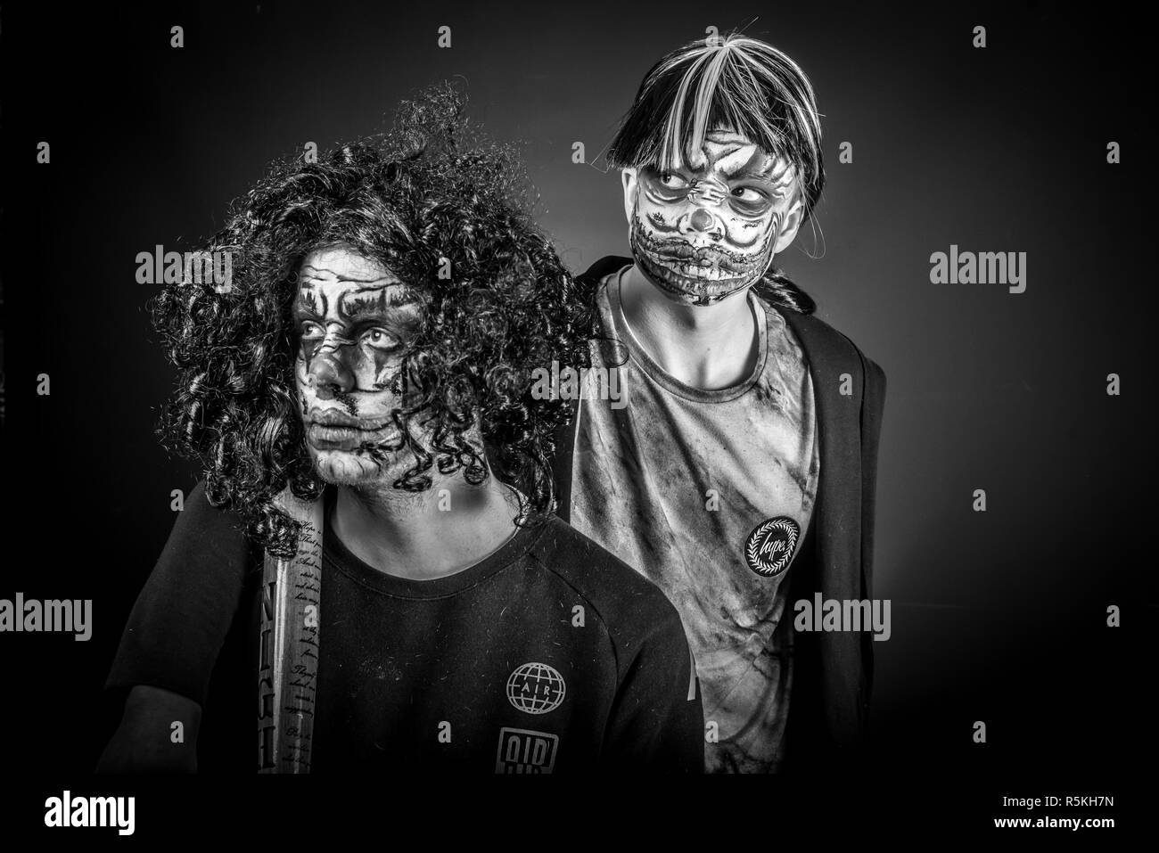 Two clowns Banque d'images noir et blanc - Alamy