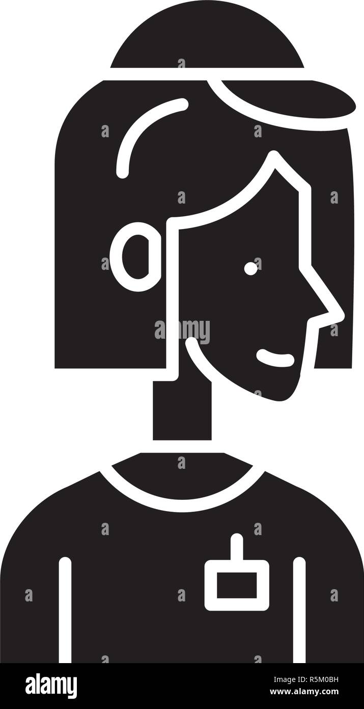 Courier icône noire, vector signe sur fond isolé. Courier symbole ...