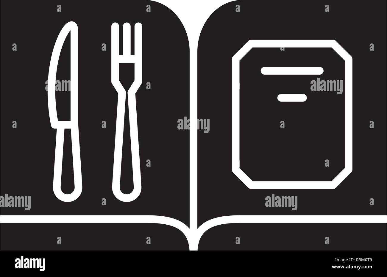 Restaurant menu icône noire, vector signe sur fond isolé. Restaurant ...