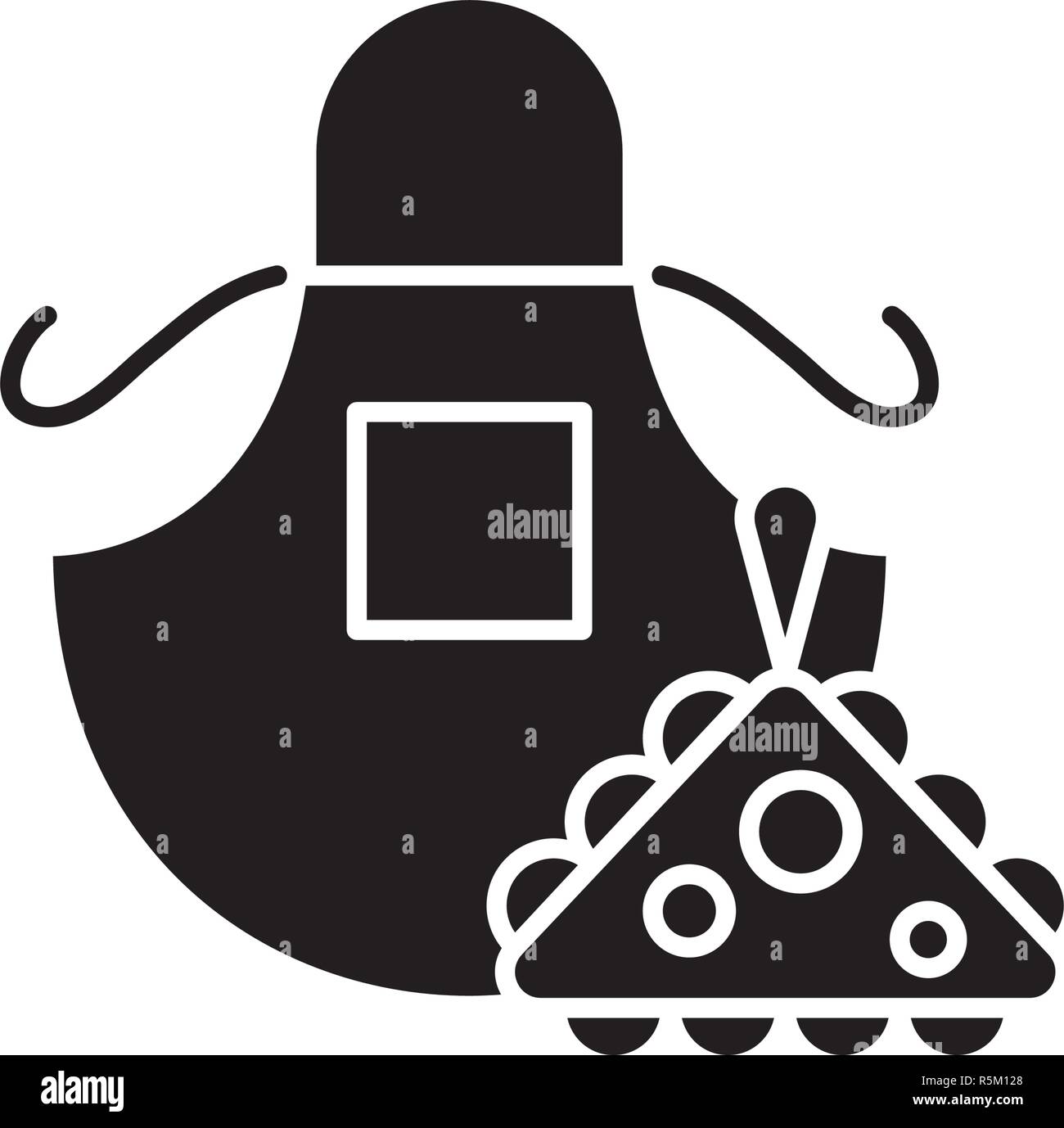 Tablier icône noire, vector signe sur fond isolé. Symbole de l'aire ...