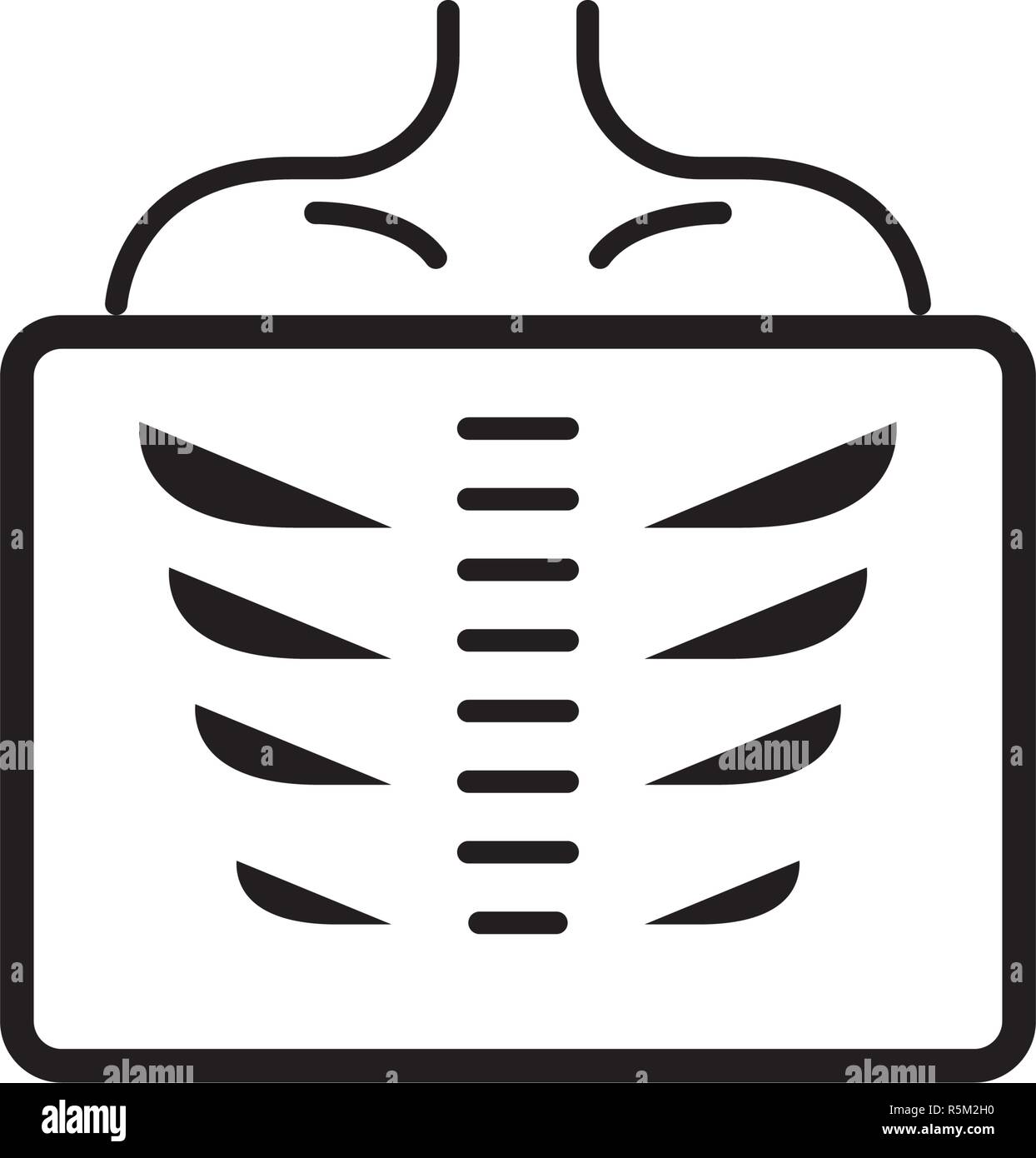 X-ray icône noire, vector signe sur fond isolé. X-ray symbole ...