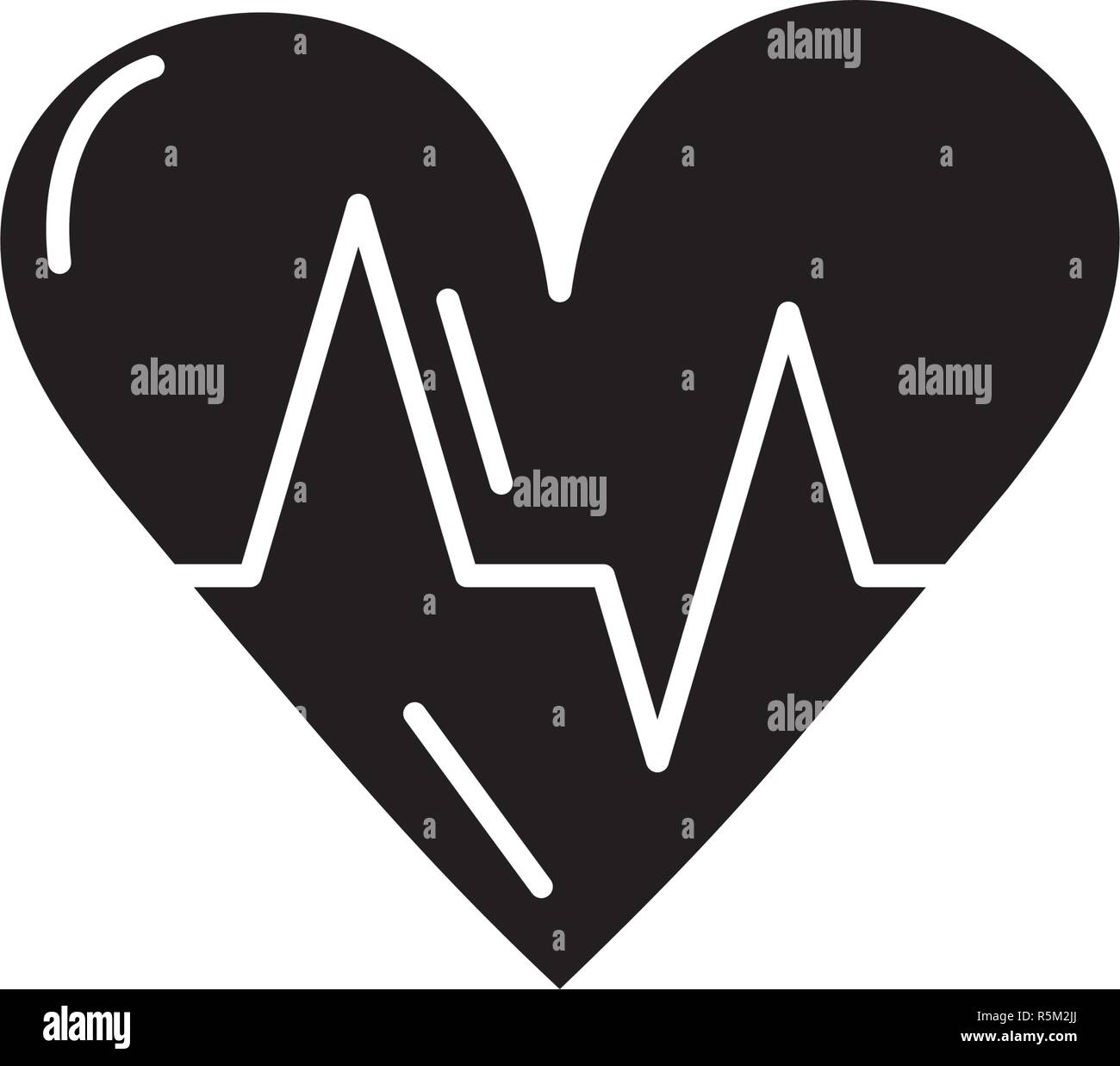 Cardiologie icône noire, vector signe sur fond isolé. Cardiologie ...