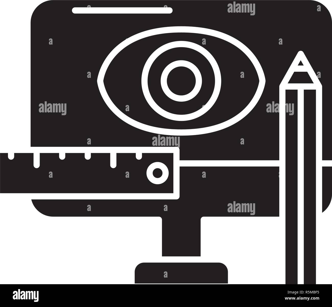 Méthodologie de conception icône noire, vector signe sur fond isolé. La ...