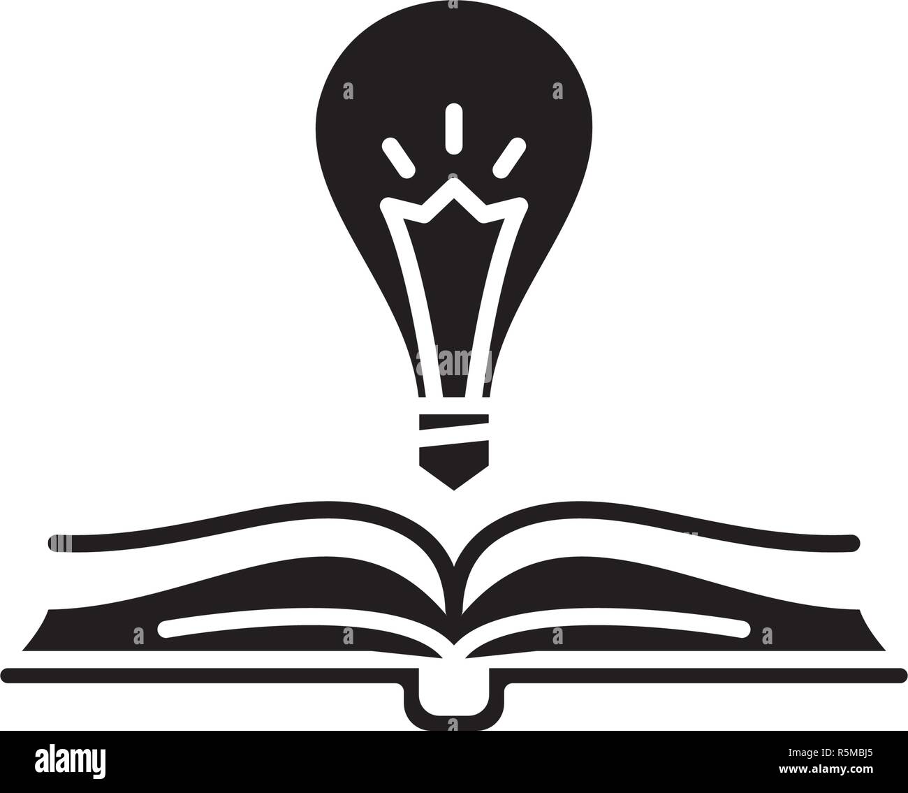 La sagesse livre icône noire, vector signe sur fond isolé. La sagesse ...