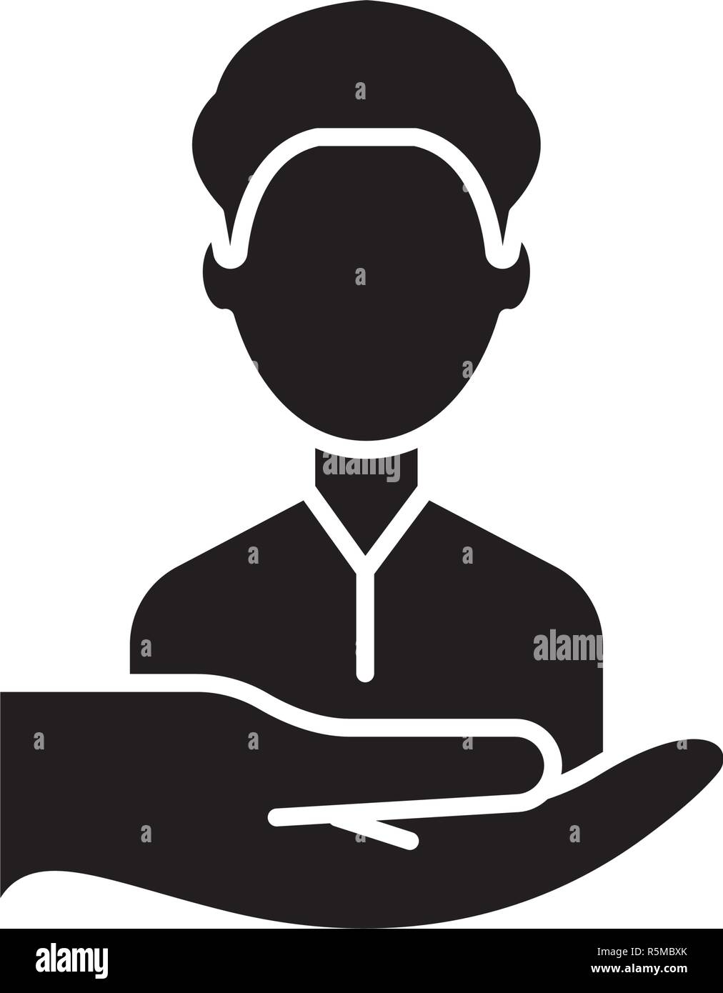 Les clients retour icône noire, vector signe sur fond isolé. Les ...