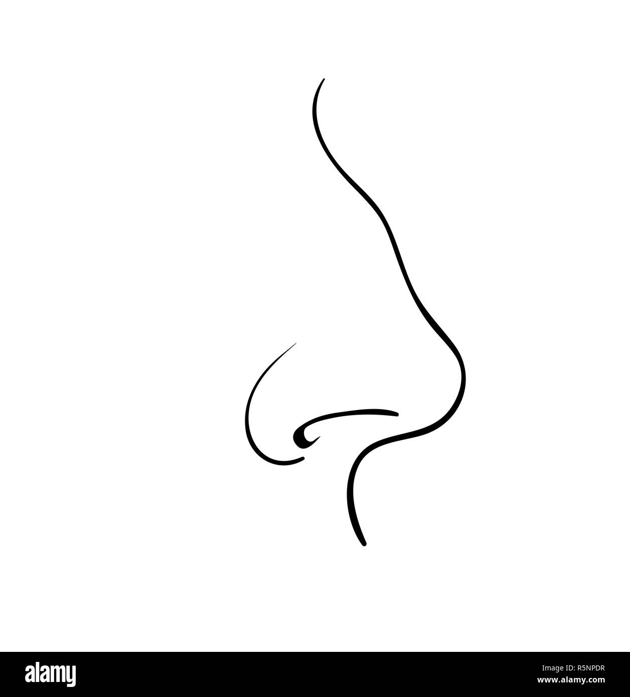 Cartoon vector design icône Symbole du nez. Belle illustration isolé ...