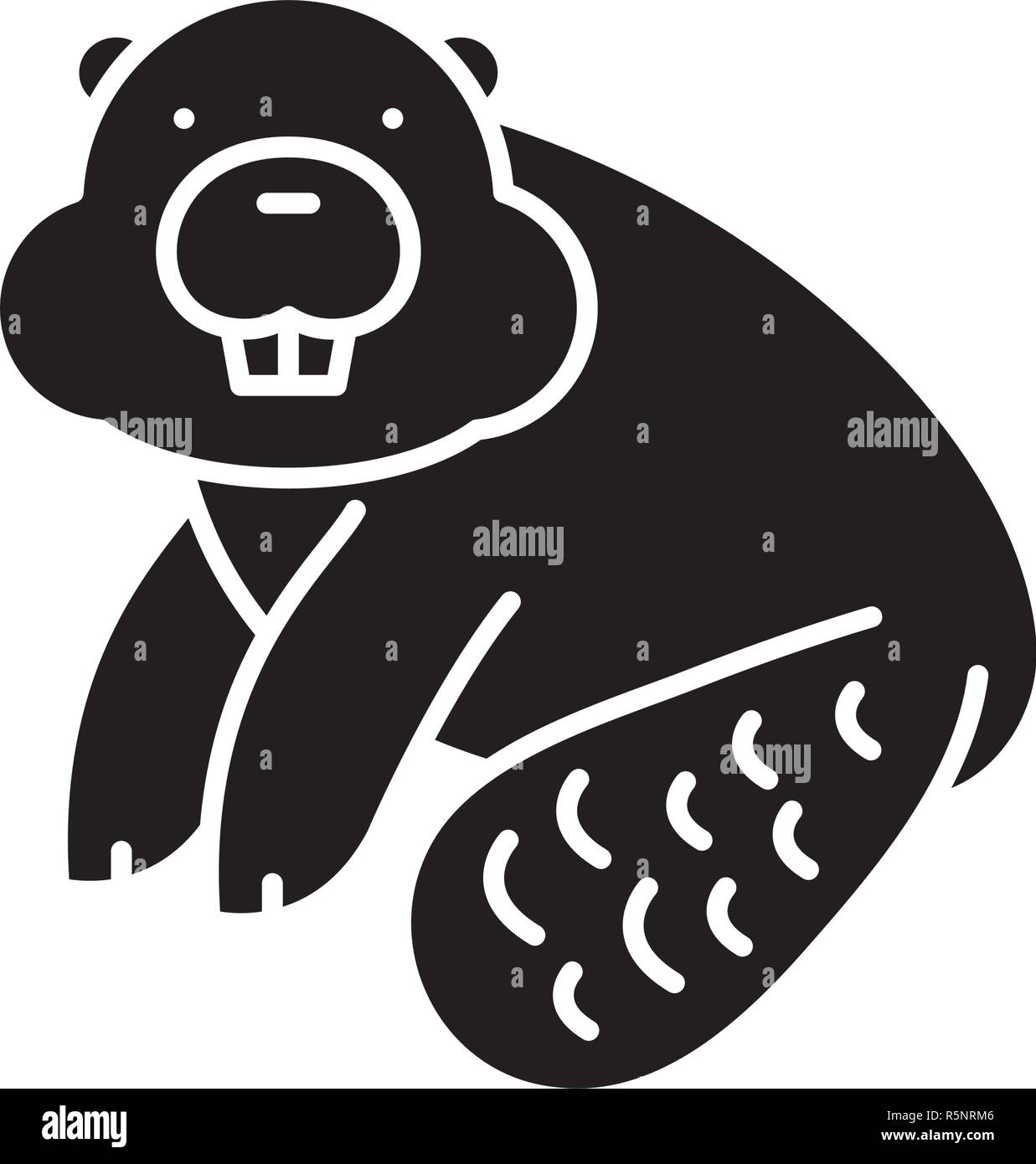 L'icône noire de castor, vector signe sur fond isolé. Le castor symbole ...