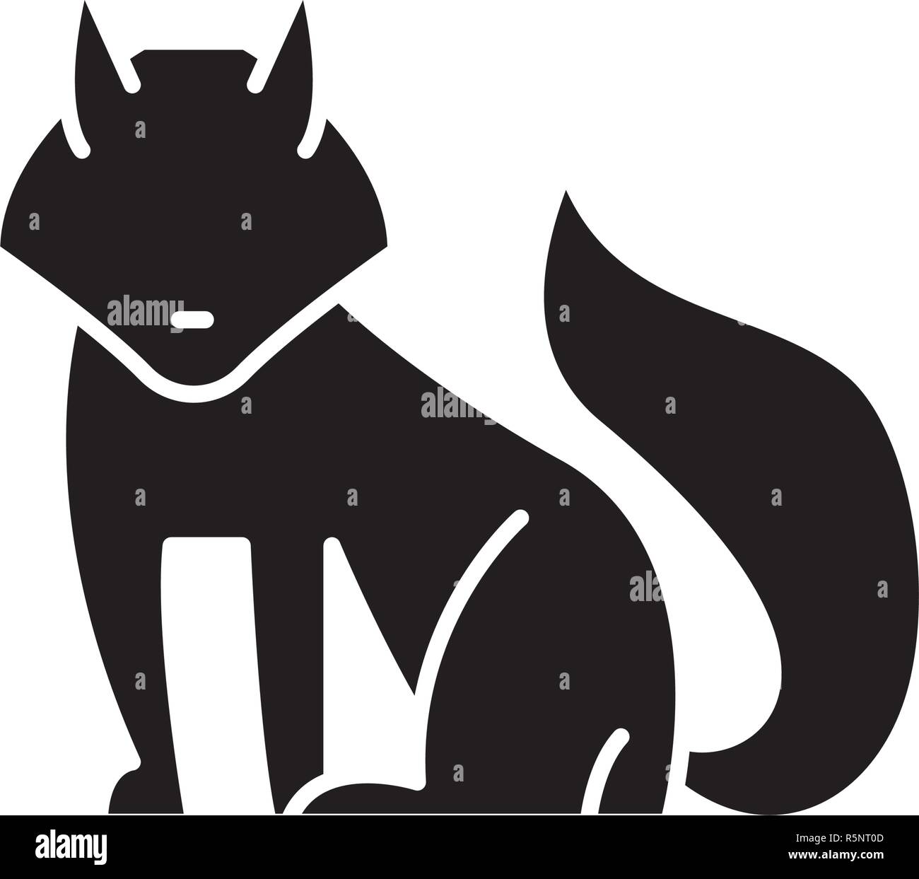 Fox icône noire, vector signe sur fond isolé. Fox symbole, illustration ...