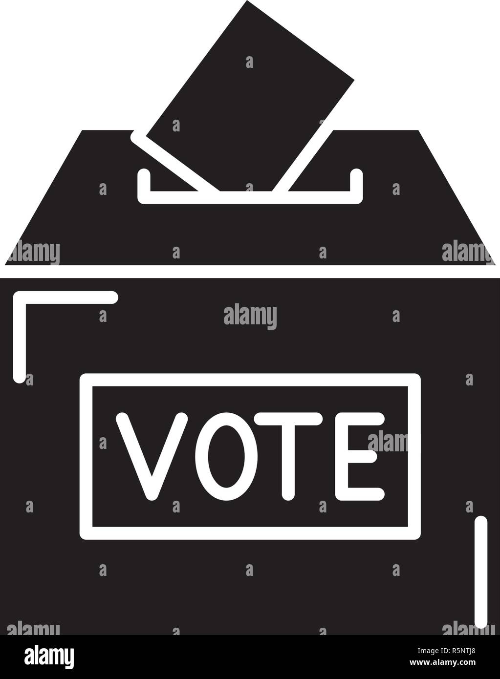 Voter icône noire, vector signe sur fond isolé. Vote symbole ...