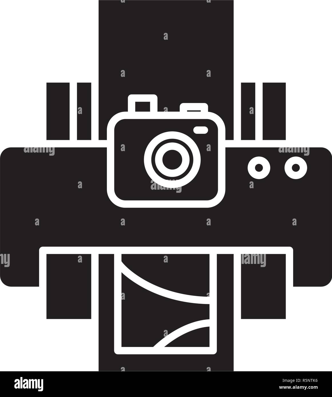 Photo studio icône noire, vector signe sur fond isolé. Photo studio ...