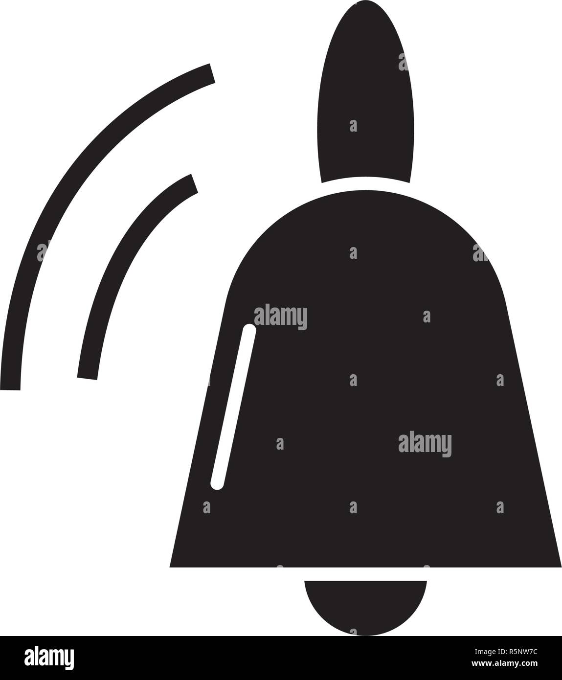 Bell icône noire, vector signe sur fond isolé. Bell symbole ...