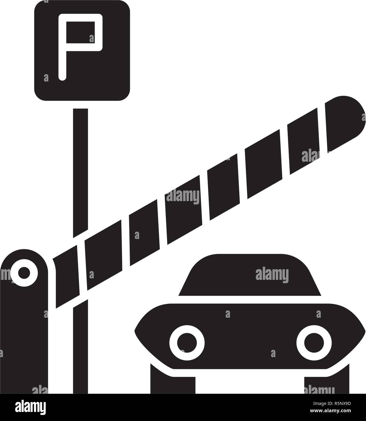 Parking icône noire, vector signe sur fond isolé. Parking symbole ...