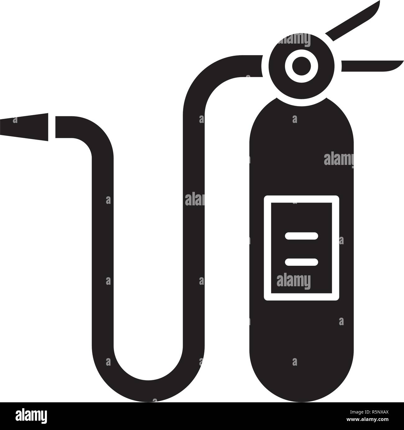 Extincteur icône noire, vector signe sur fond isolé. Symbole Extincteur ...