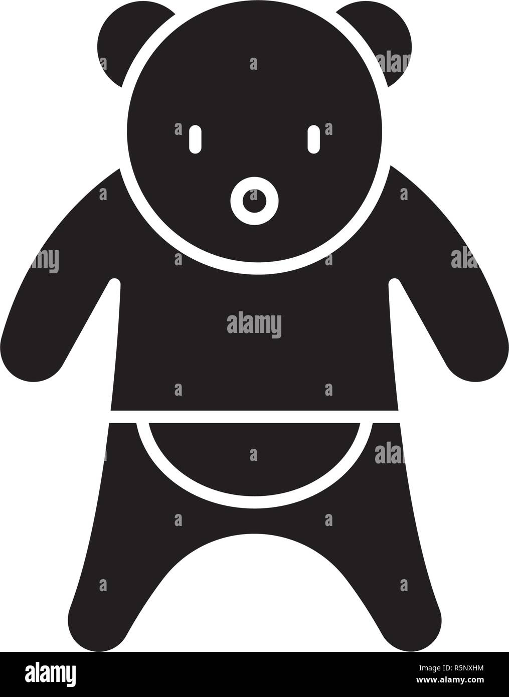 L'icône noire de l'ours, signe de scénario sur fond isolé. Symbole de l ...