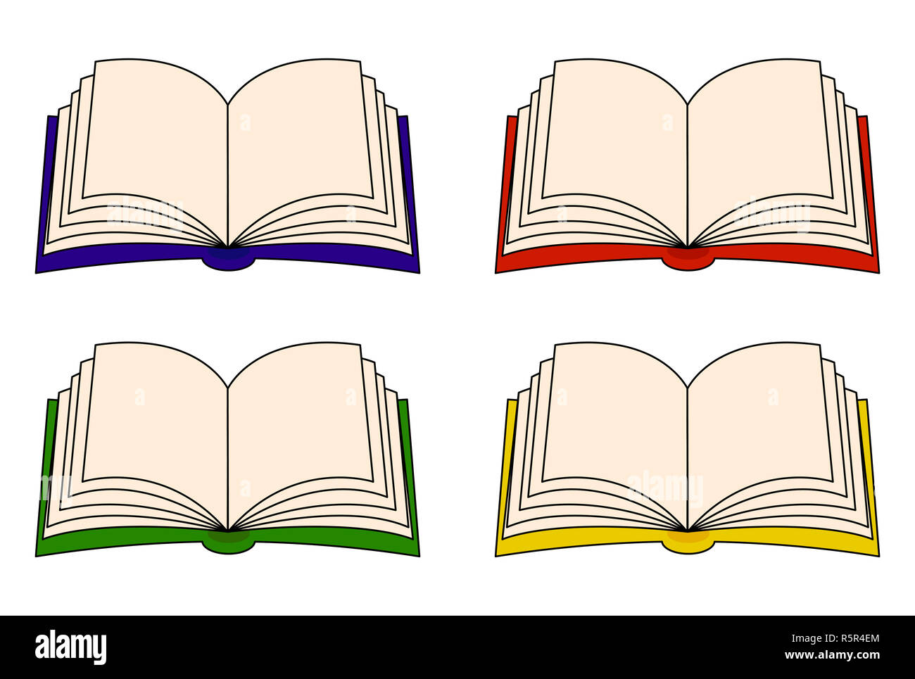 Clipart vecteur de livre ouvert défini, symbole, icône du design ...