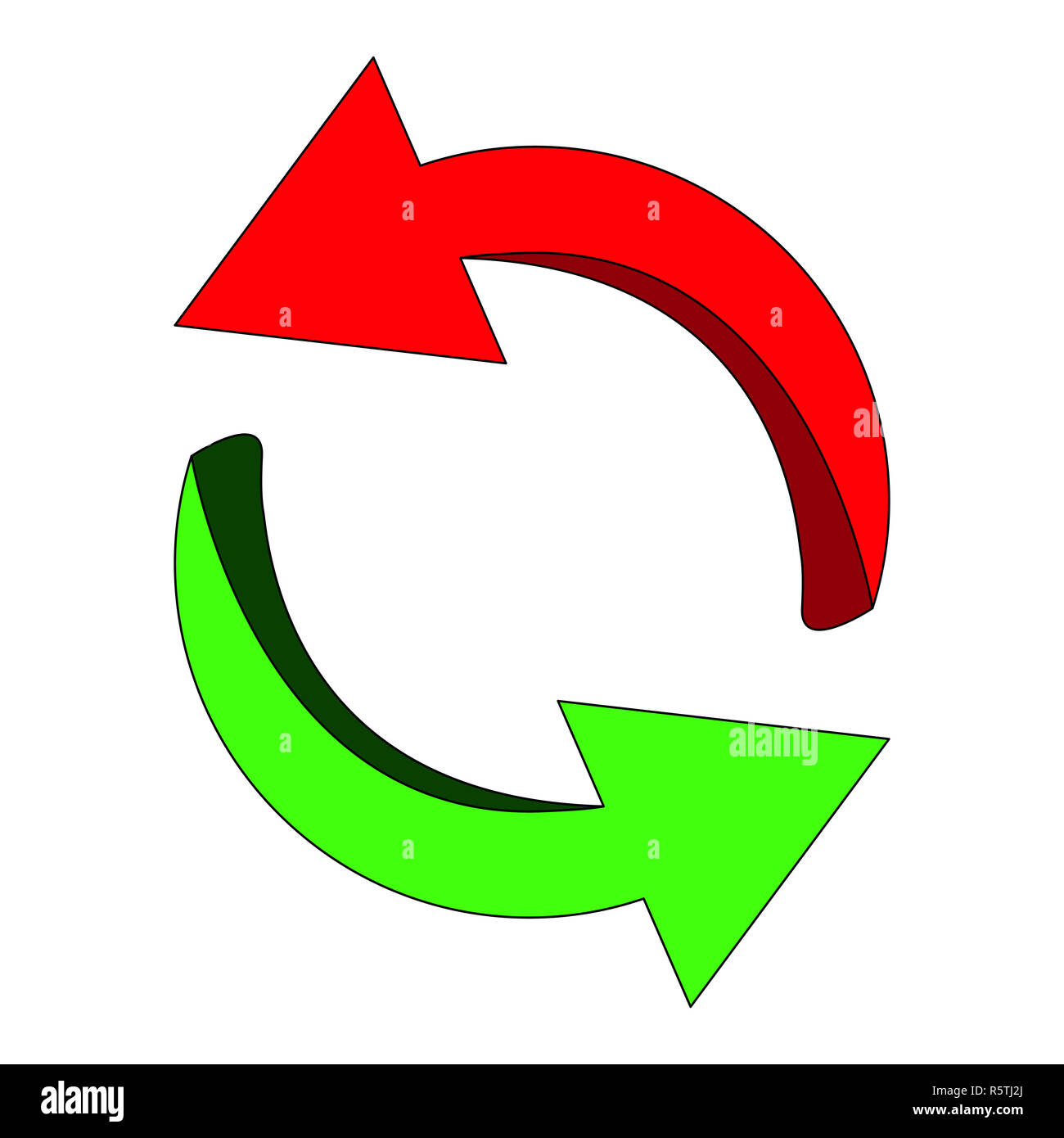 Symbole de flèche, rouge, icône verte cycle clipart concept d ...