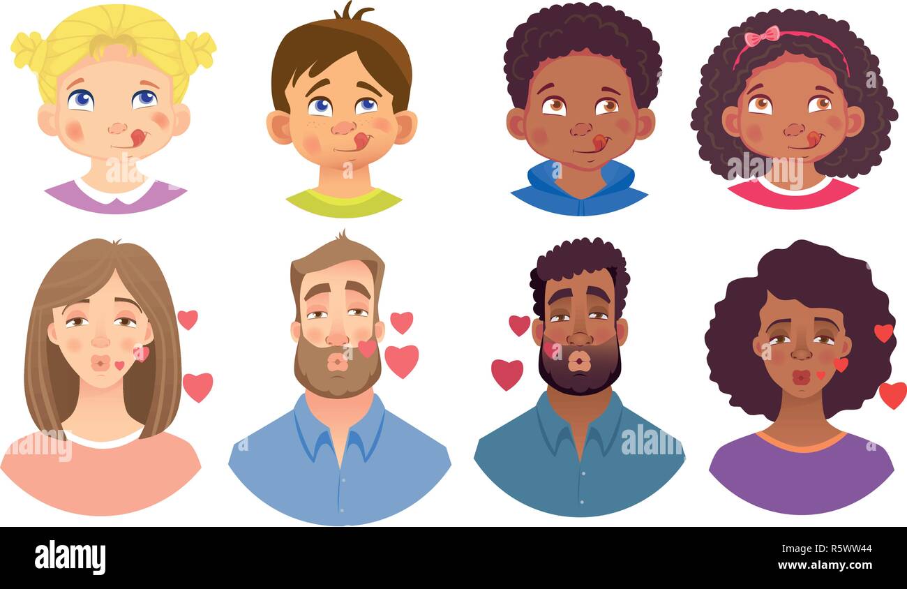 Émotions de visage humain. L'expression du visage. Avatar vector ...