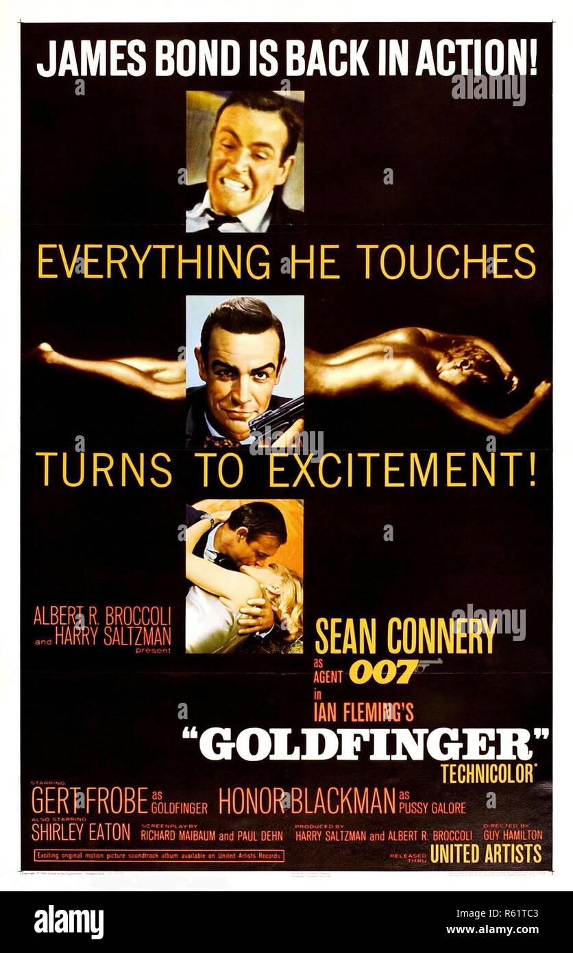Affiche Du Film Goldfinger Sean Connery Banque d'image et photos - Alamy