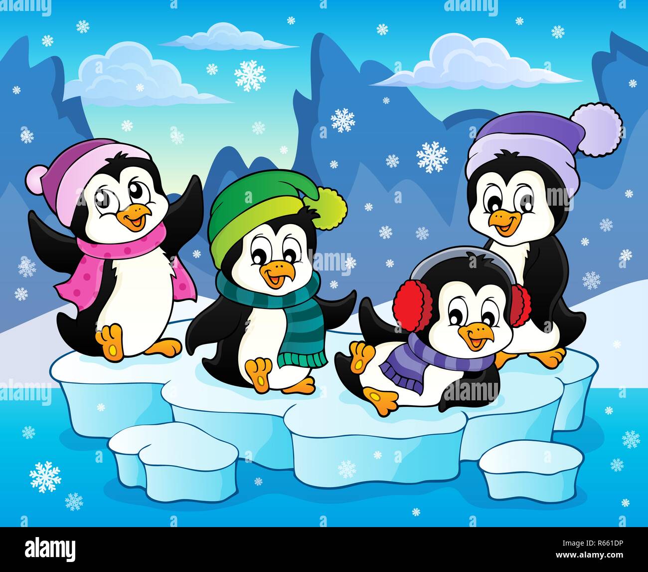 Scarf penguin snow character winter Banque de photographies et d’images ...