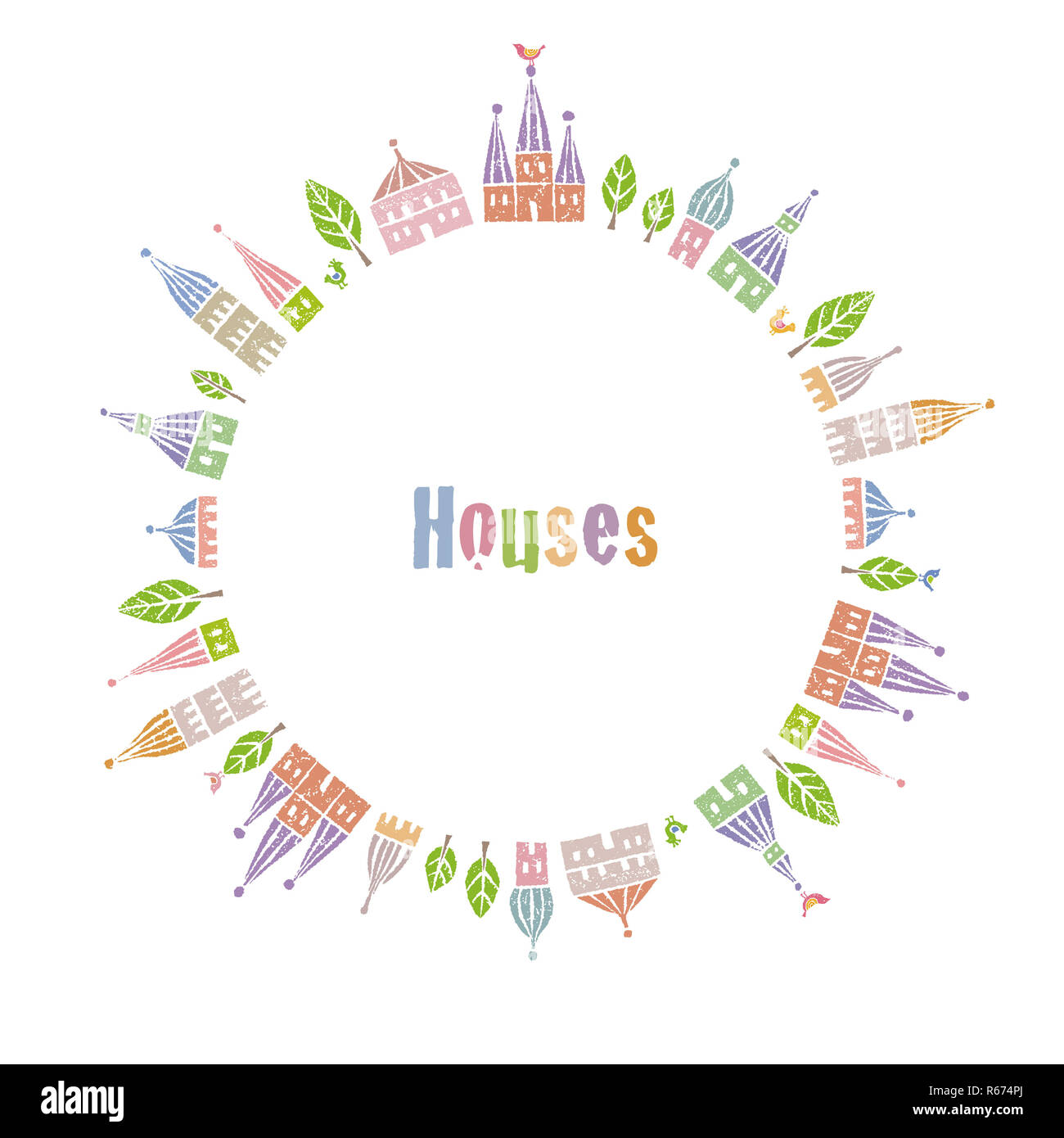 Maisons aux toits rouges Banque d'images détourées - Alamy