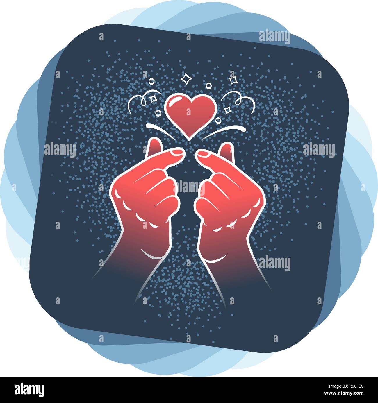 Coeur coréen hand gesture symbole. Symbole du coeur et l'amour. Corée ...