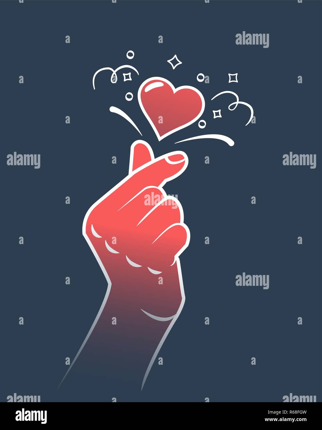 Coeur Coréen Hand Gesture Symbole Symbole Du Coeur Et Lamour Corée