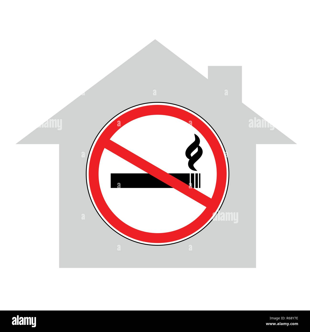 Ne pas fumer à l'intérieur de la maison sign attention symbole avertir ...