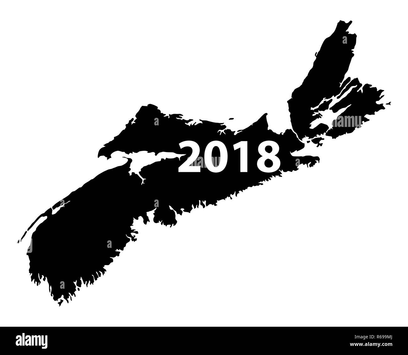 Nova scotia map Banque d'images noir et blanc - Alamy