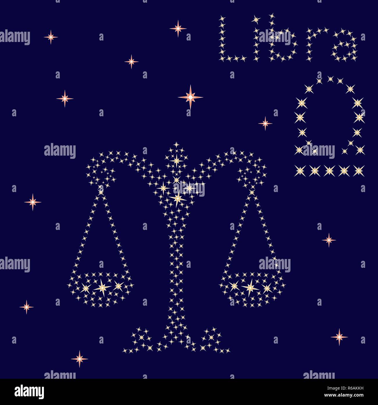 Balance symbole signe du zodiaque illustration horoscope Banque d ...