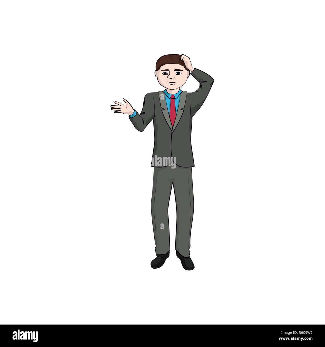 Bonhomme blanc perplexe Banque d'images vectorielles - Alamy