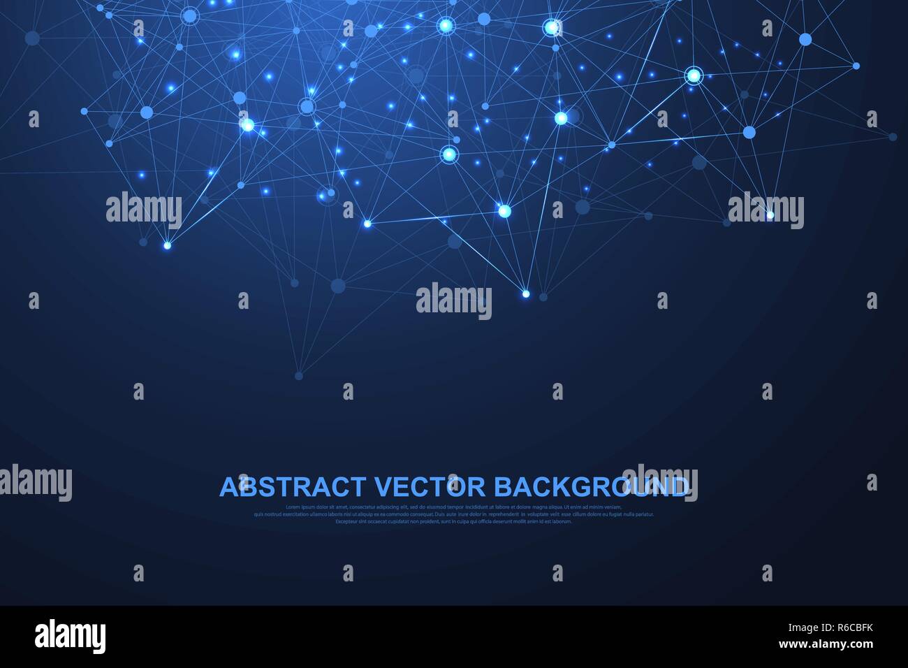 Abstract background plexus connectés avec lignes et points. Effet ...