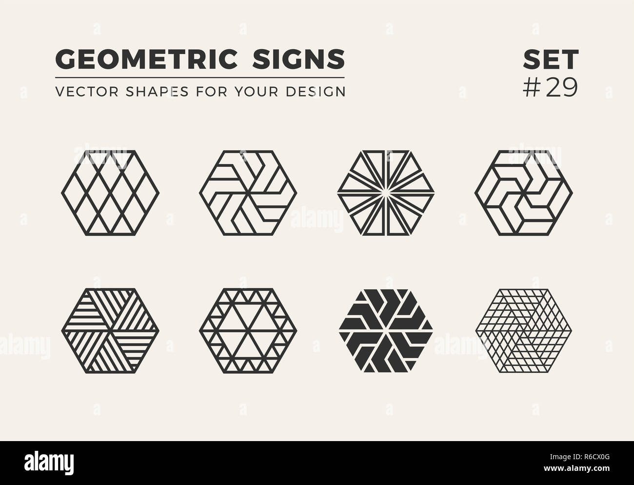 Ensemble de huit formes tendance minimaliste. Emblèmes logo vector ...