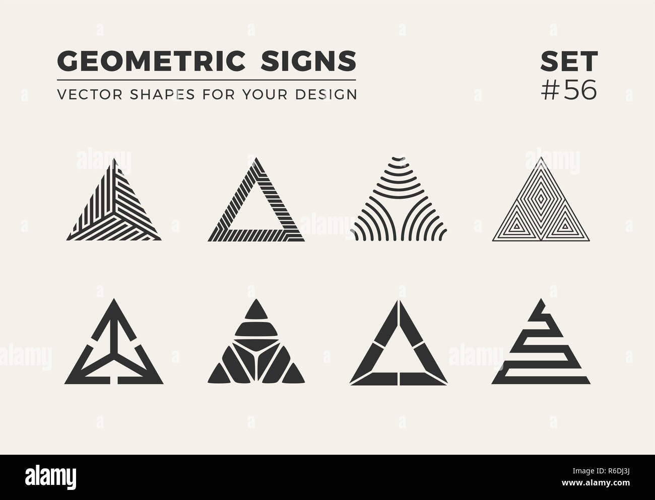 Ensemble de huit formes tendance minimaliste. Emblèmes logo vector ...