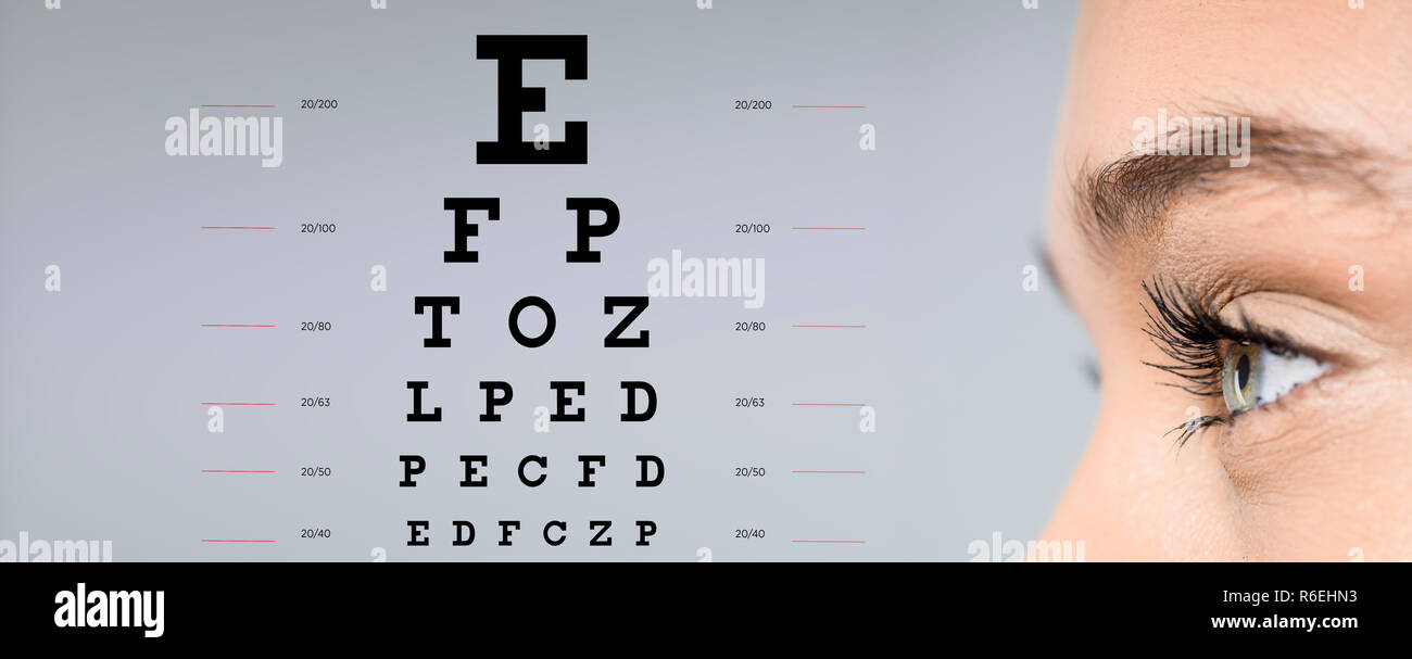 Test de vision de l'œil Photo Stock - Alamy