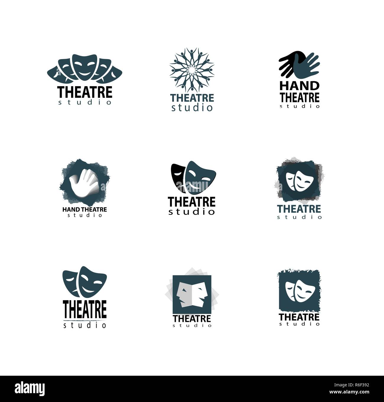 Theatre mask logo Banque de photographies et d’images à haute ...