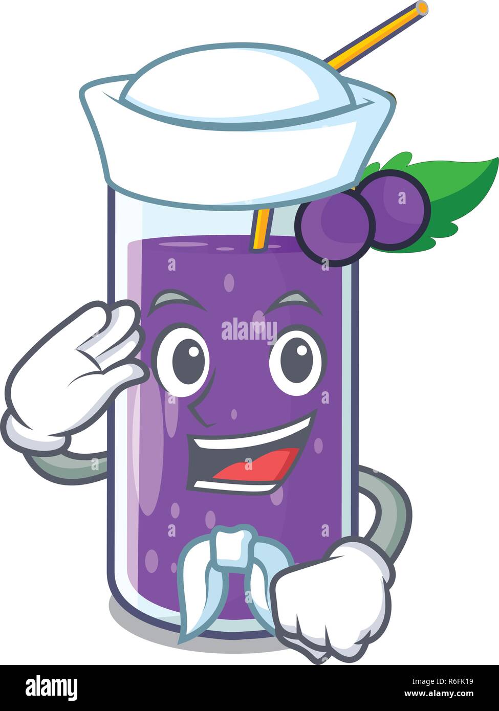 En bouteille de jus de raisin marin avec in cartoon vector illustration ...