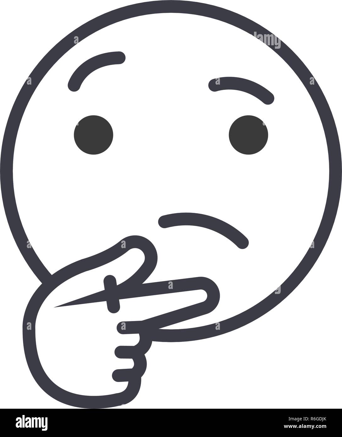 Smiley emoticon facial expression thinking Banque de photographies et d ...