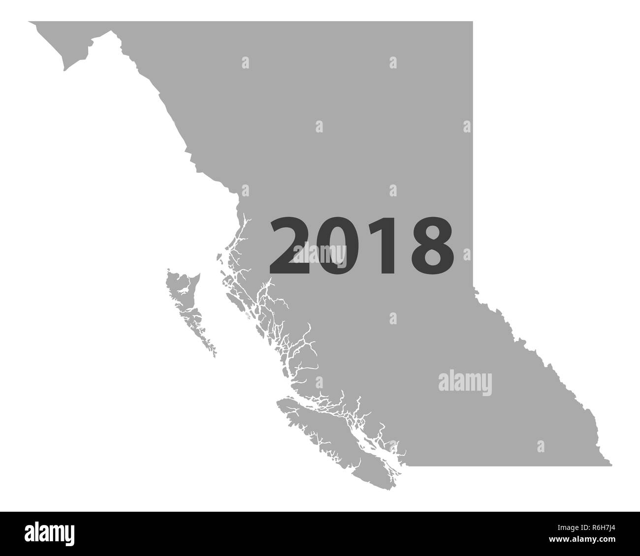 Carte de la colombie britannique Banque d'images noir et blanc - Alamy