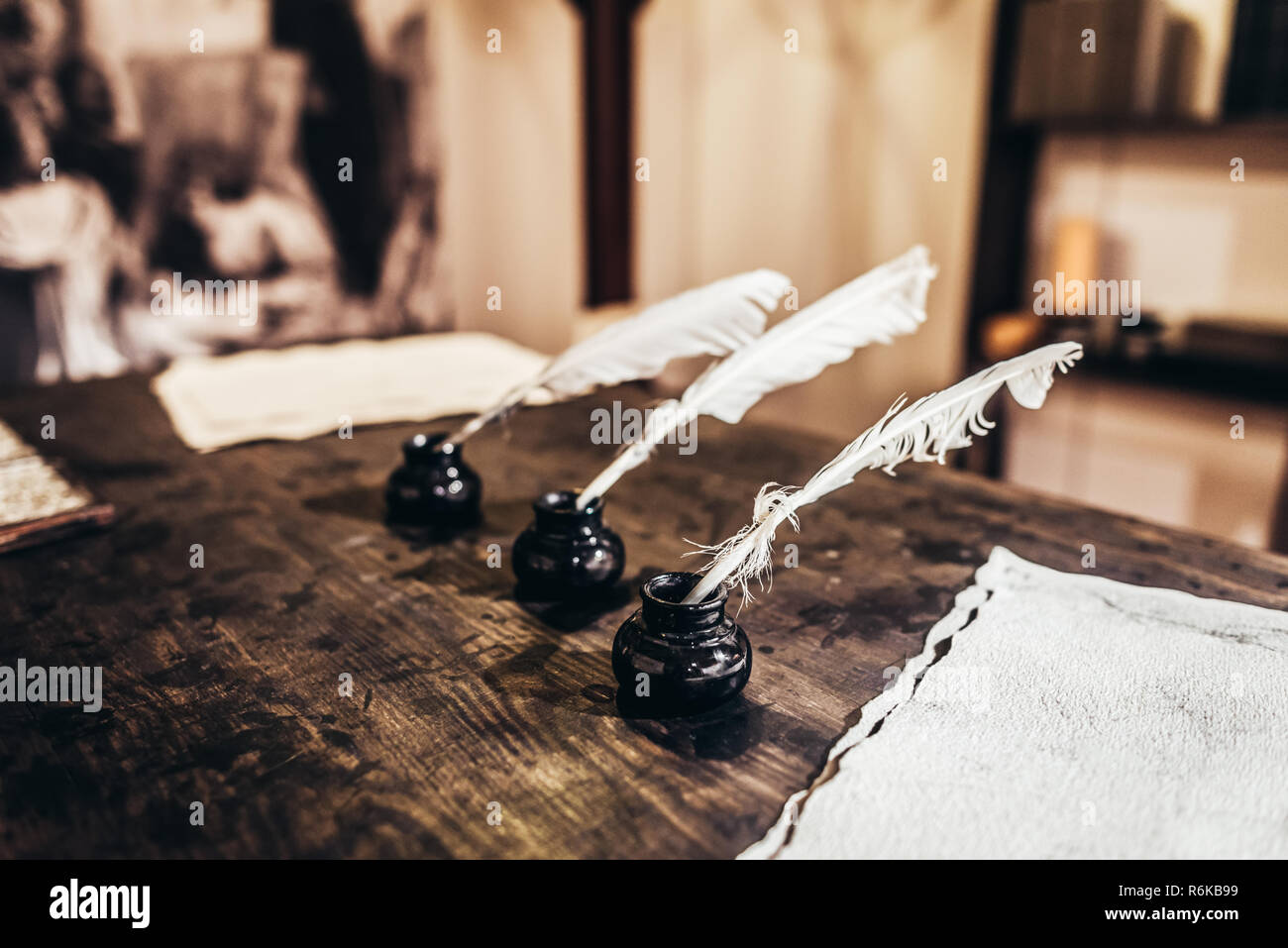 Ancien encrier et plume Banque de photographies et d’images à haute ...