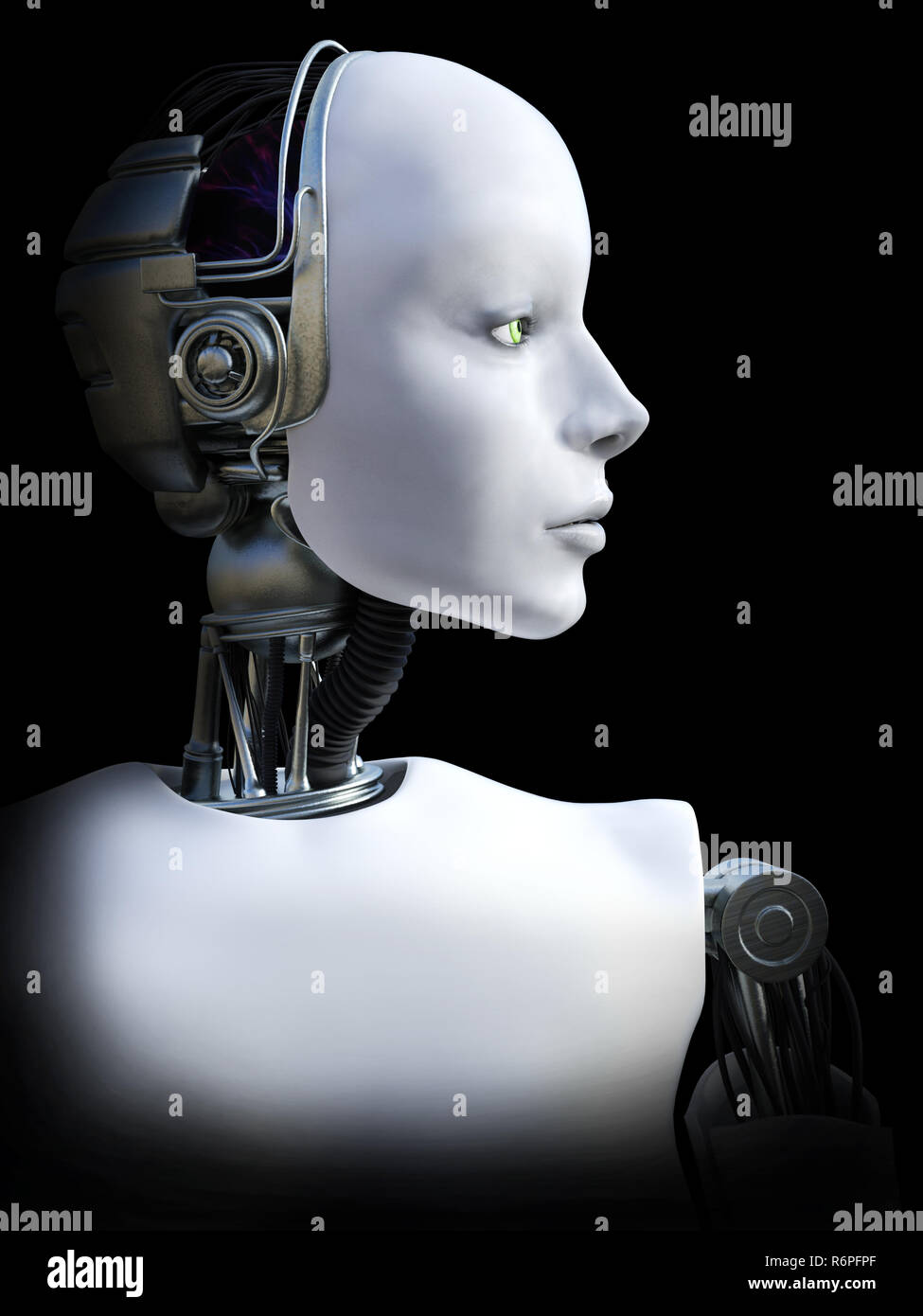 Female robot head Banque de photographies et d’images à haute ...