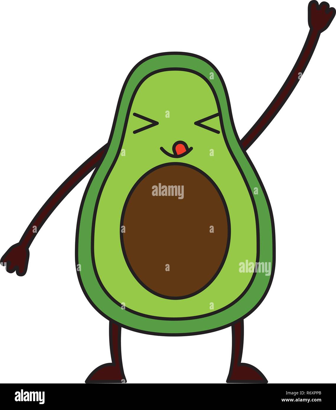 Kawaii Cute Happy Avocado Fruit Banque d'image et photos - Alamy