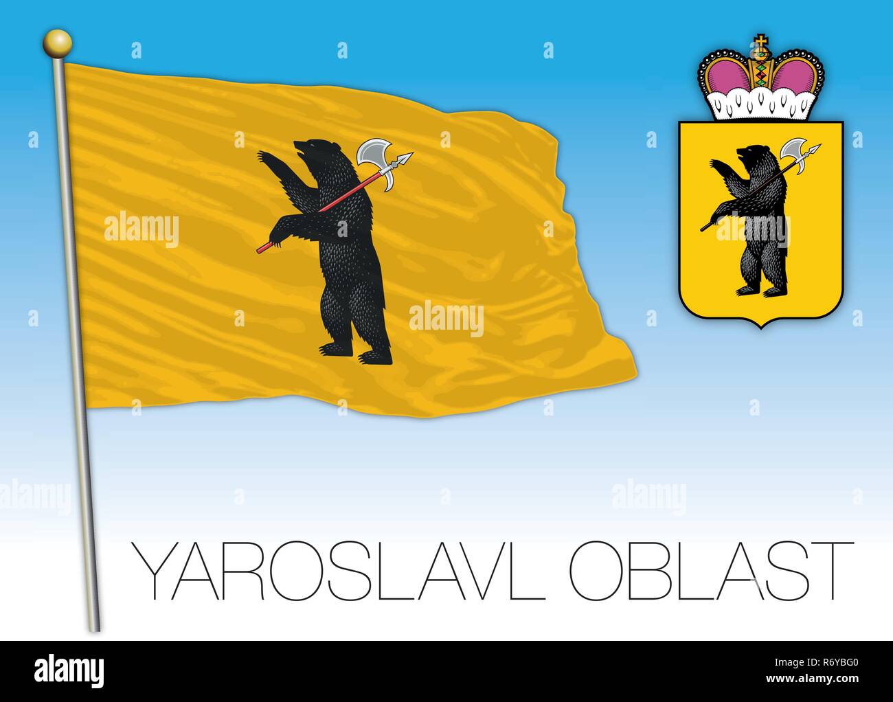 Drapeau de yaroslavl Banque d'images vectorielles - Alamy